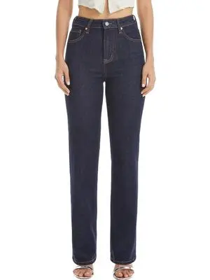 BAYEAS High-waist Straight Leg Jeans - Rinse