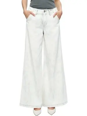 BAYEAS Jeremy Wide Leg Jeans - Ivory