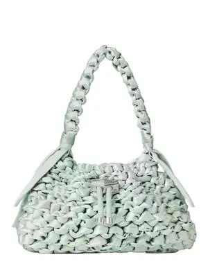 JIMMY CHOO Small Cinch Leather Shoulder Bag - Green