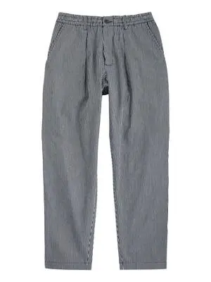 Universal Works Pleated Striped Cotton-twill Trousers - Grey