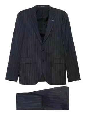 Tagliatore Striped Single-breasted Suit - Blue