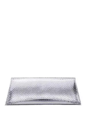 Nina Kallie Embossed Metallic Clutch - Silver