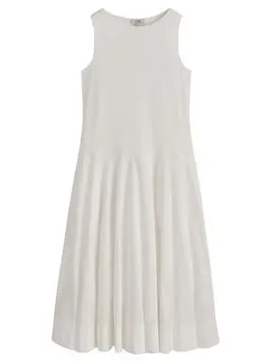 Cos Cotton A-line Midi Dress - White