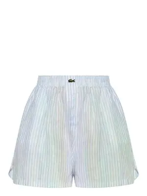 Lacoste Linen Striped Shorts - Blue