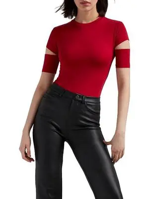 MARCELLA Esme Cutout Sleeve Top - Red