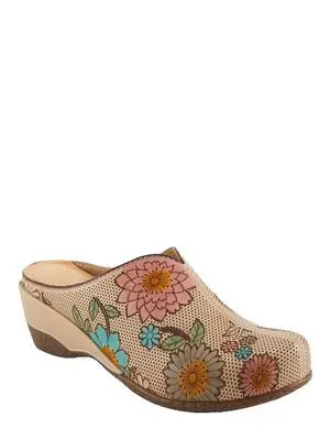 SPRING STEP SHOES Cheinti Platform Clog - Beige Multi
