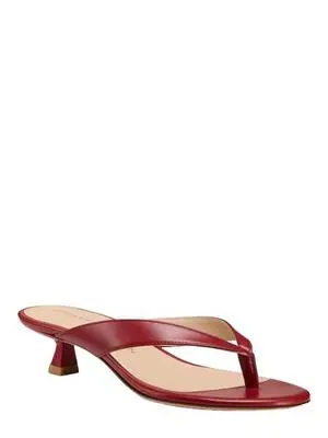 STUART WEITZMAN Rio Kitten Heel Sandal Chili