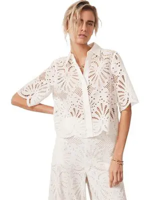 MINT VELVET Broderie Shirt
