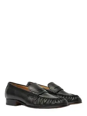 SCAROSSO Mar Penny Loafers - Black - Calf