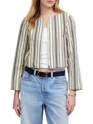 MADEWELL Stripe Crop Cotton & Linen Jacket