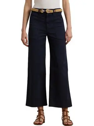 Ralph Lauren Stretch Cotton Twill Crop Pants - Lauren Nav