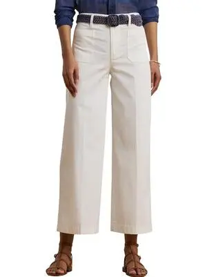 Ralph Lauren Stretch Cotton Twill Crop Pants - White