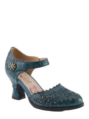 SPRING STEP SHOES Visioniary Ankle Strap Pump - Blue