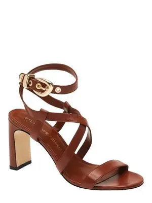 STUART WEITZMAN Maven Block 85 Sandal - Luxe Saddle