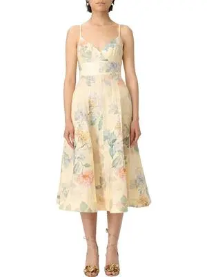 Zimmermann Floral Print Midi Dress - Yellow