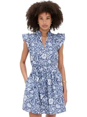 MAREA Liz Floral Mini Dress - Indigo Blossom
