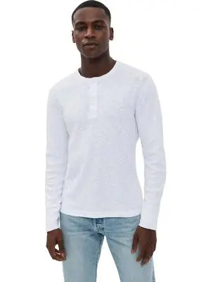Reigning Champ 1x1 Slub Slim Henley - White