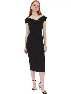 Black Halo Jacqueline Midi Dress - Black