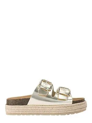 Kurt Geiger Raquel Rope-sole Faux-leather Sandals - Gold