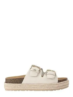 Kurt Geiger Raquel Rope-sole Faux-leather Sandals - Bone