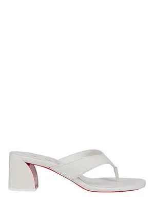 CHRISTIAN LOUBOUTIN Janetonga 55 Leather Heeled Mules - Bianco