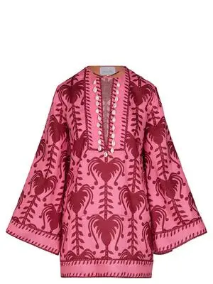 Johanna Ortiz Wild Savannah Printed Linen Mini Dress - Pink