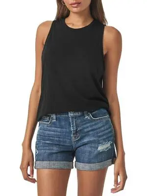 Splendid Cady Crewneck Linen Blend Tank - Black