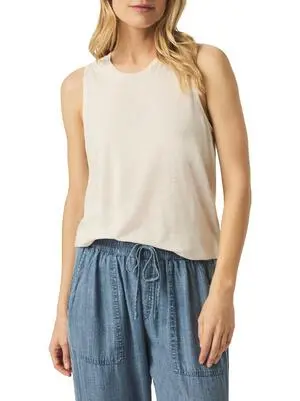 Splendid Cady Crewneck Linen Blend Tank Moonstone