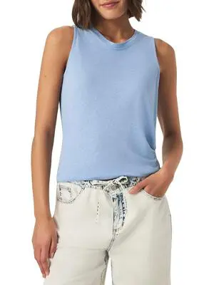 Splendid Cady Crewneck Linen Blend Tank Steel Blue