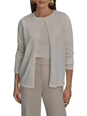 Donna Karan New York Sequin Patterned Cardigan - Cream