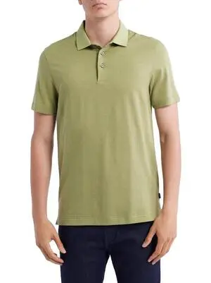 BOSS Pitton Slim Fit Mercerized Cotton Polo Medium Green
