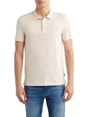 BOSS Pitton Slim Fit Mercerized Cotton Polo Open Orange