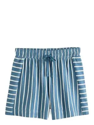 NEXT Cotton Terry Cloth Striped Shorts - White