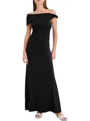 MARCELLA Manon Off-the-shoulder Maxi Dress - Black
