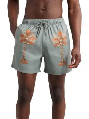 BOARDIES Printed Swim Trunks - Olive