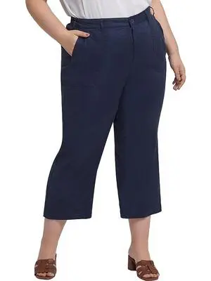 NYDJ Wide Leg Capri Pants Oxford Navy
