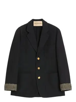 Valentino Garavani Wool-cotton Blazer - Blue