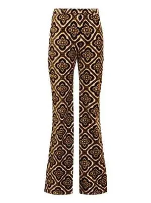 Etro Woven Floral-print Flared Pants - Beige