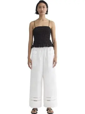 Everlane Lace Trim Wide-leg Pant - White