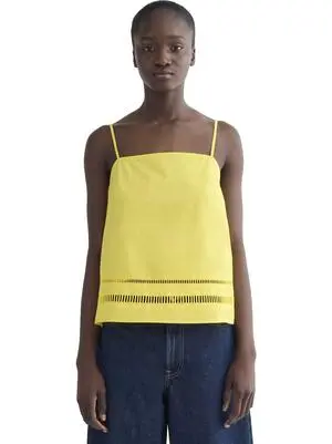 Everlane Lace Trim Tank Top - High Visibility Yellow