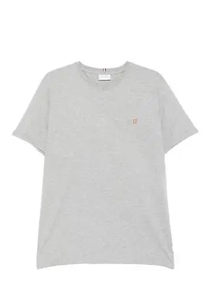 LES DEUX Logo-embroidered T-shirt - Grey