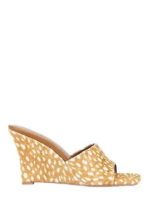 Jeffrey Campbell Capital-f Wedge Sandals - Beige White Spot