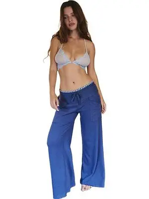 Free People Staycation Lounge Pants - Blackbird Blue
