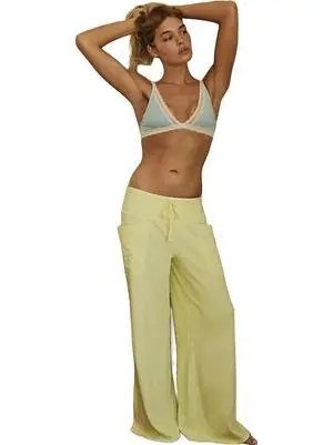 Free People Staycation Lounge Pants - Lemon Squeeze