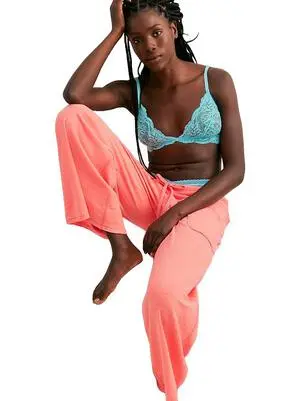 Free People Staycation Lounge Pants - Neon Pink