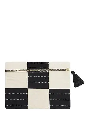 ANCHAL Checkered Pouch Charcoal
