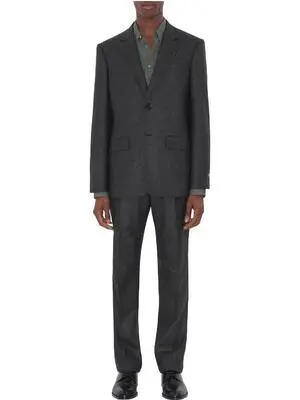 Burberry Check Wool Cashmere Tailored Trousers - Loden/highland Green