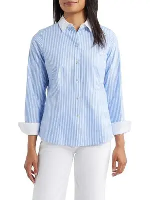 FOXCROFT Dianna Stripe Non-Iron Cotton Shirt