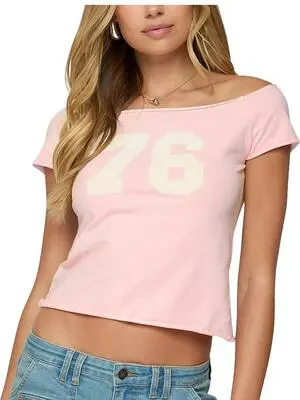 EDIKTED Off-the-shoulder Top - Light Pink
