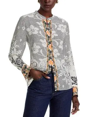 Kobi Halperin Eloise Silk Blouse Ivory Multi